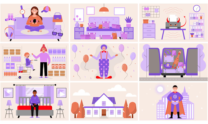 Do 2d flat vector illustrations for the explainer video by Trubianna ...