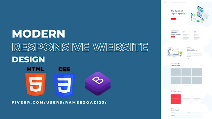Design Redesign Responsive Html Css Landing Page By Rameezqazi23 Fiverr