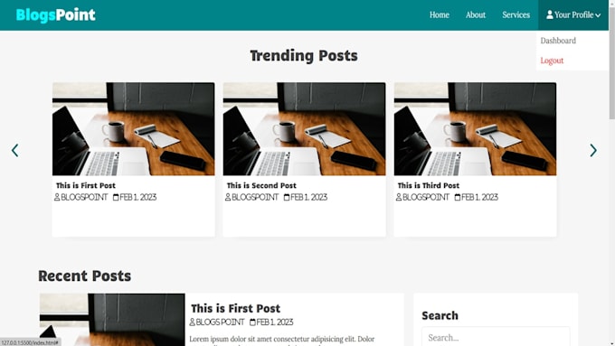 Make complete frontend of website using html css javascript jquery ...