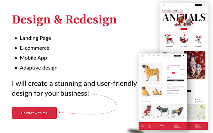 Create a professional ux ui adaptive design landing page and websites ...