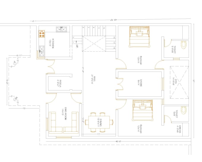 Do layout planing floor plan layout plan by Mahaveer_design | Fiverr
