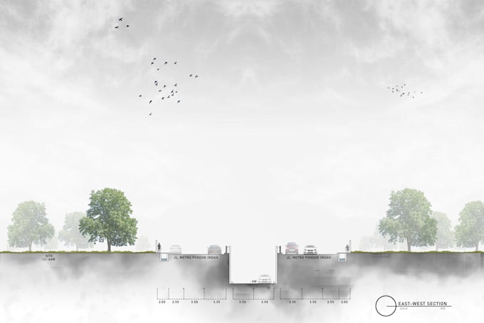 Do 2d monochrome site section render in photoshop by Allustrall | Fiverr