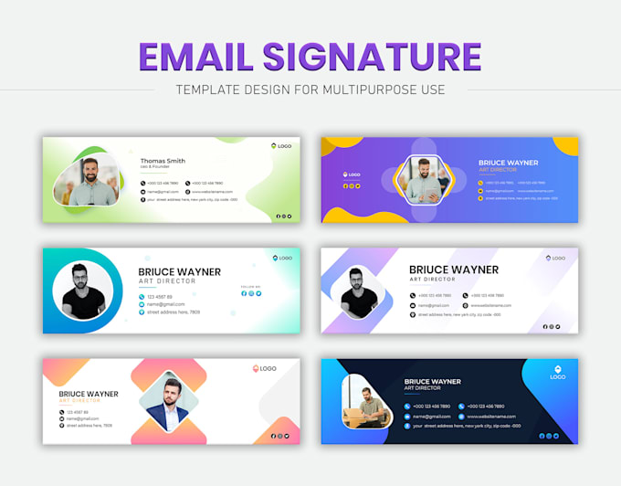 Create a modern email banner design,email signature for outlook,gmail ...