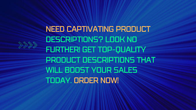 Create captivating product descriptions to boost sales by Maurizio19632 ...