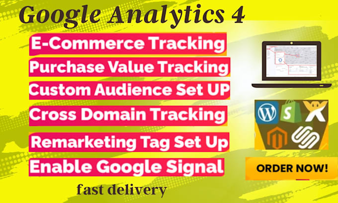 Setup or fix google analytics ga4 ecommerce tracking conversion tracking gtm by Arb_digital | Fiverr