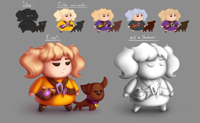 Draw 2d game character by Olena_marchenko | Fiverr