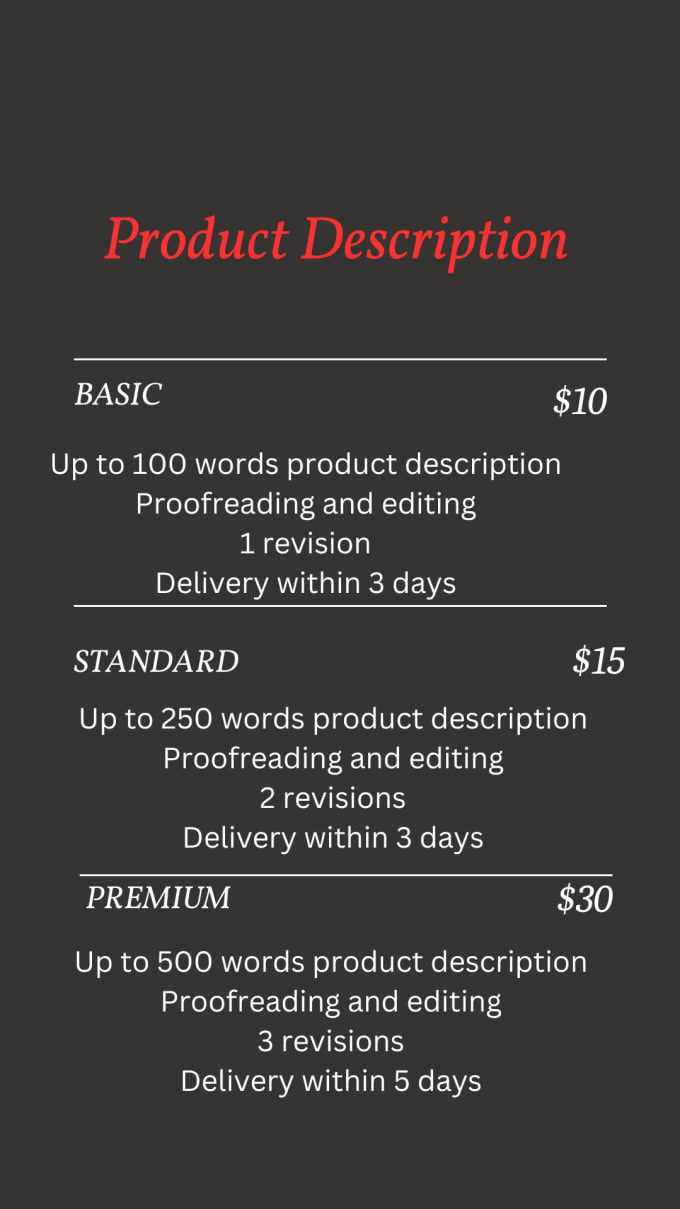 Write creative and compelling product descriptions seo by Dixonusmc ... Write creative and compelling product descriptions seo by Dixonusmc ...