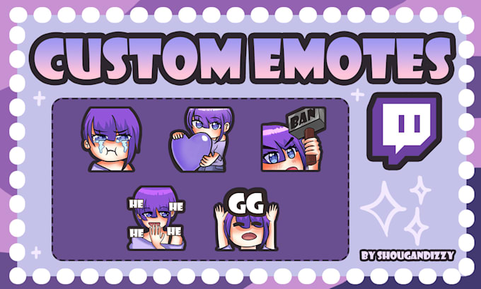Draw anime emotes for twitch by Shougandizzy | Fiverr