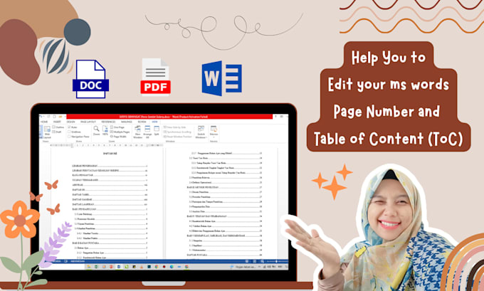 Edit your ms words page number and table of content toc by Putriaris | Fiverr