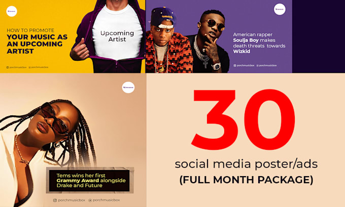 Do 30 unique social media posts designs for whole month by Odusty | Fiverr