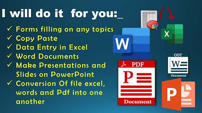 Excel , word data entry and make presentations on powerpoint by Btwiamiqbal | Fiverr