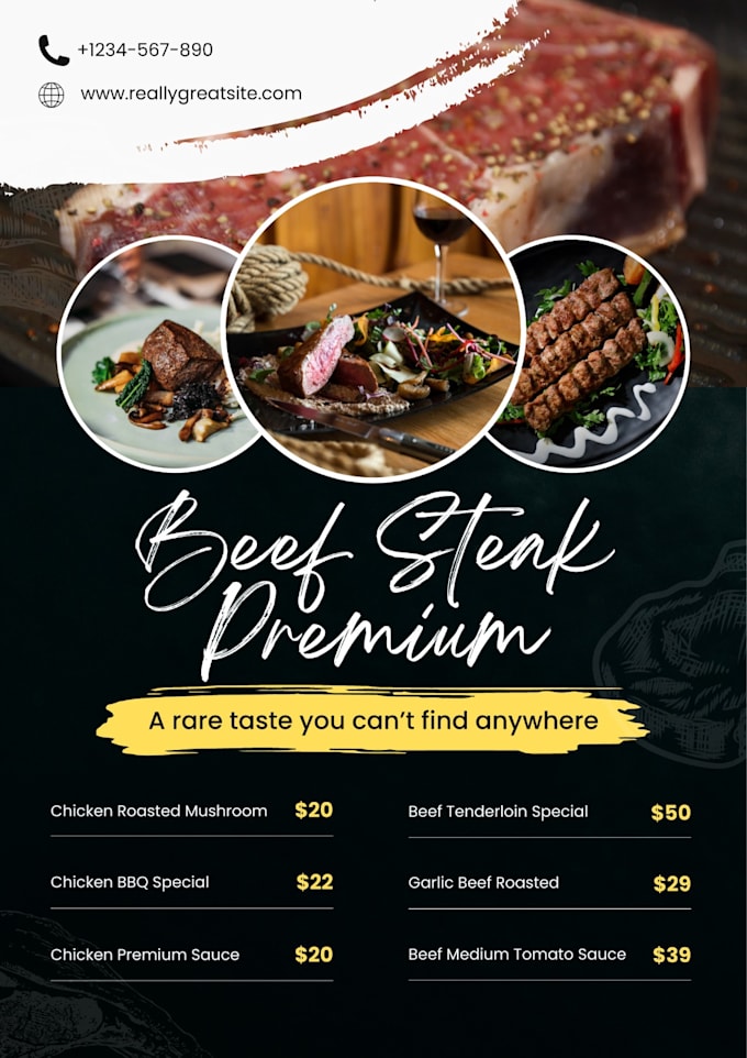 Design restaurant flyer poster digital banner food menu cafe price list ...