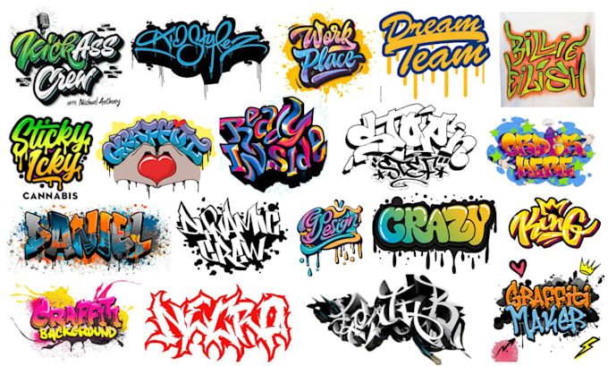 Do graffiti art logo awesome creative typography,urban streetwear ...