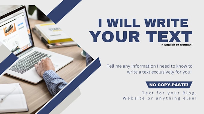 Write a text for your blog, website or anything you wish by ...