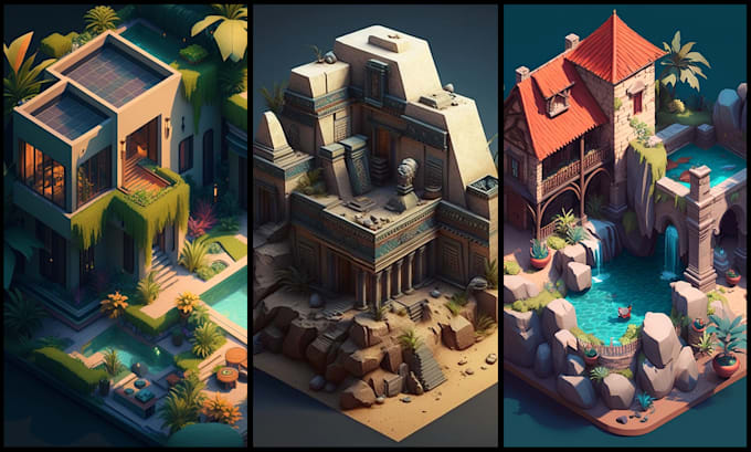 Create stunning isometric art as you request by Polypeak | Fiverr