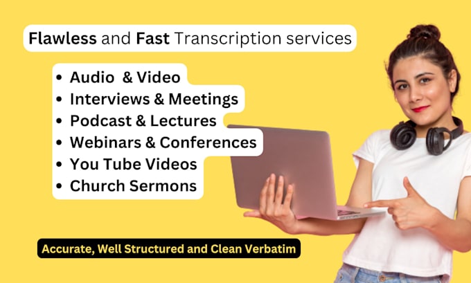 Do podcast transcription, transcribe audio, youtube video, webniars by Asaadkhan884 | Fiverr