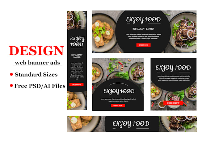 Design high quality web banner ads, web banners by Artbymomi | Fiverr
