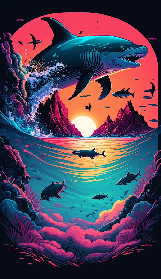 Create synthwave design art using midjourney ai by Sleepyk | Fiverr