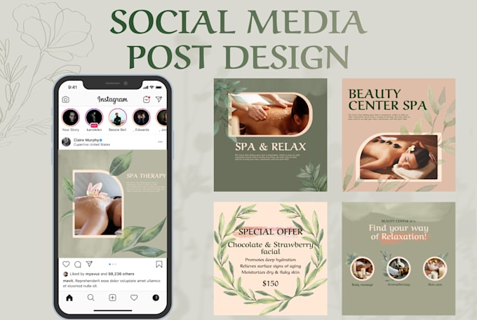 Design professional instagram posts and stories by Stasiia_design | Fiverr