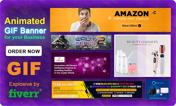 Create custom animated gif banner within 4hr by Amrita_fx | Fiverr