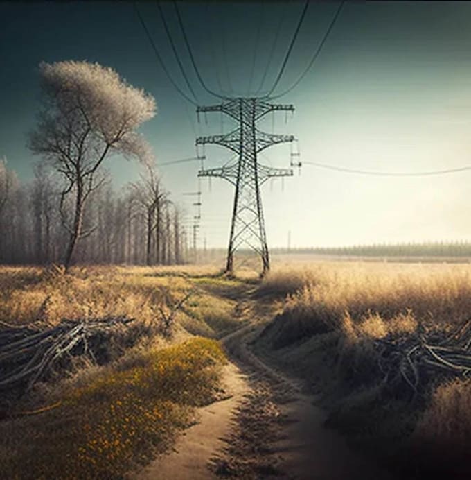 Powerline clean landscape realistic photo beautiful nature by ...