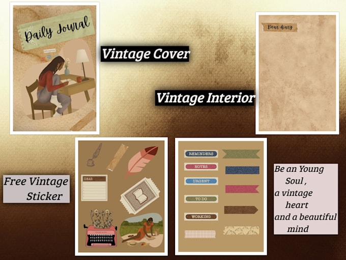 Do amazing vintage diary covers and vintage stickers by Swetha_baskar ...