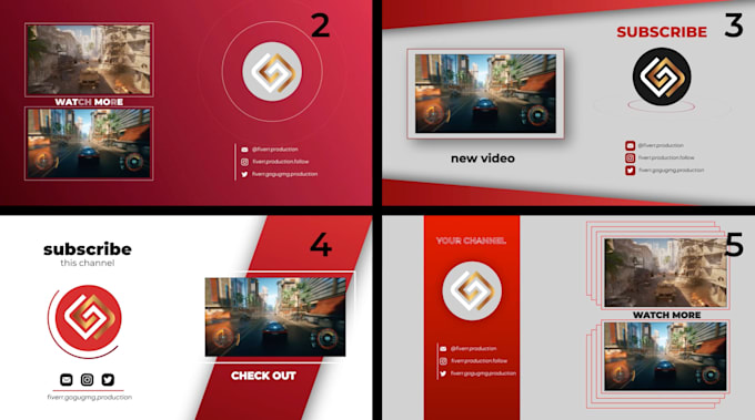Create a youtube outro end screen by Gogugmg | Fiverr