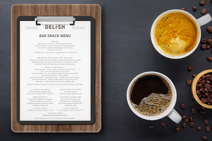 Create a very unique menu design by Danielarv34 | Fiverr