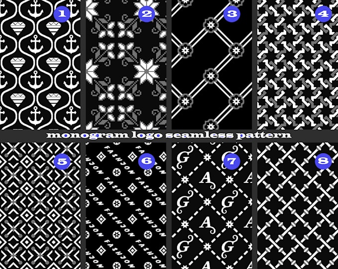 Do seamless monogram print design for you with your logo by Brandhut_97 ...