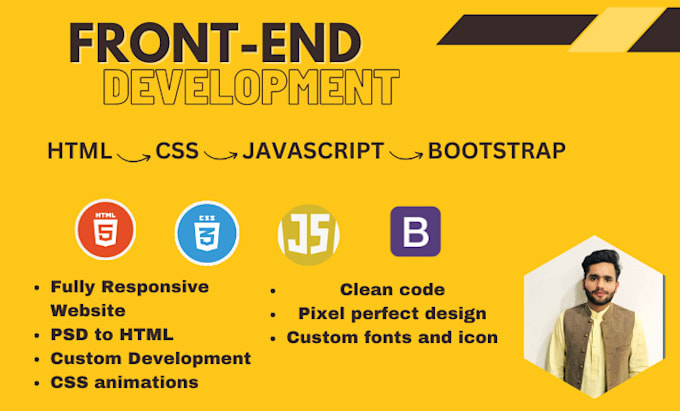 Be Your Front End Developer Using Html Css Javascript Bootstrap By