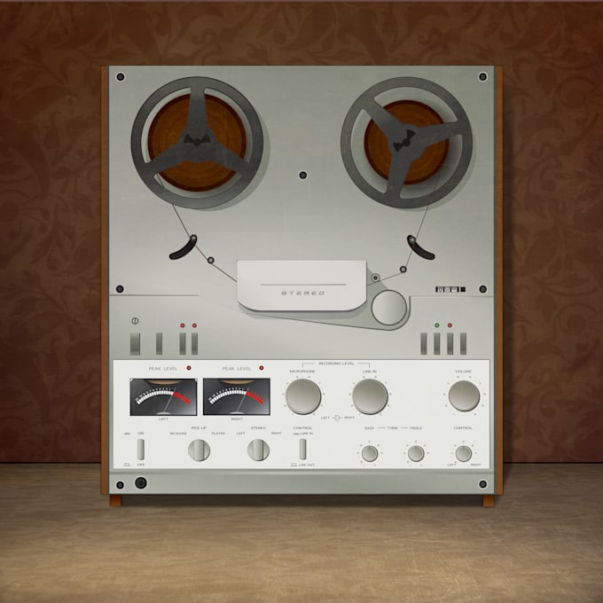 Create a stylish technical illustration suitable as an album cover or ...