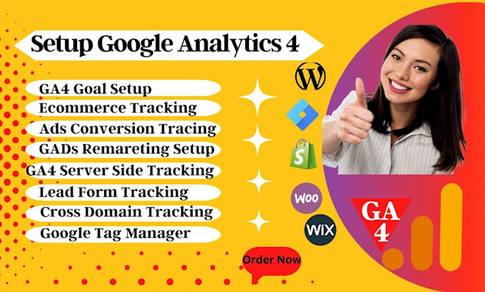 Setup ga4 ecommerce tracking, conversion tracking, google analytics 4 with gtm by J_jhorna | Fiverr