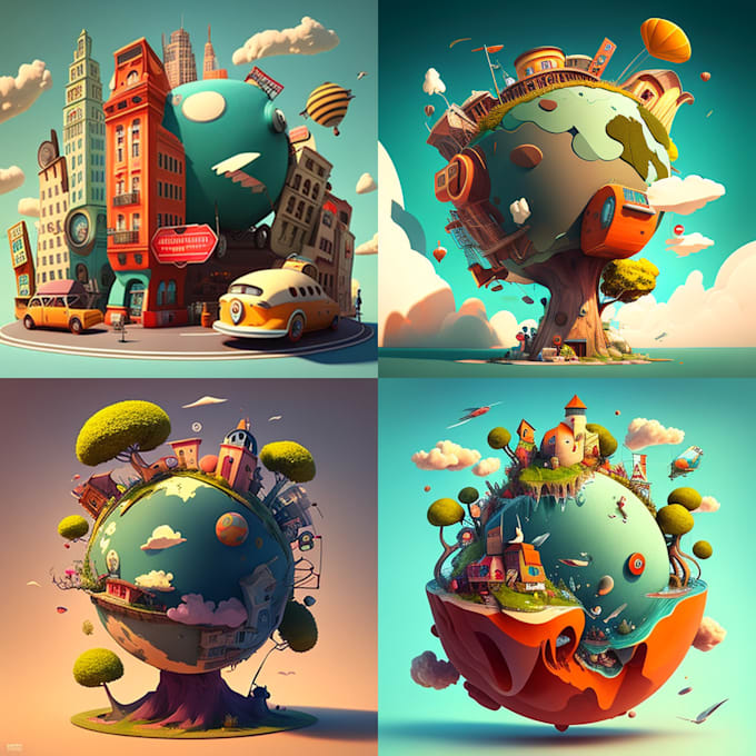Create unique cartoon digital art using midjourney ai by Nemvik | Fiverr
