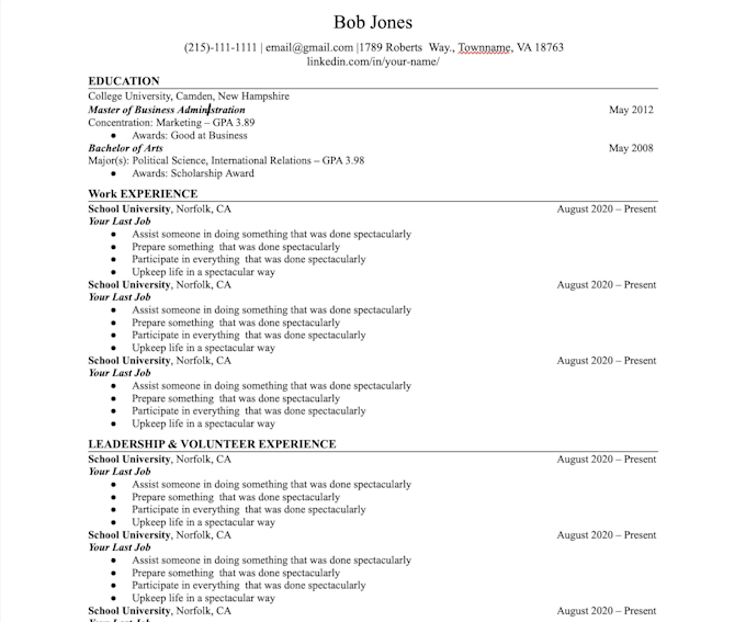 Review your professional resume or cv by Spalding14 | Fiverr