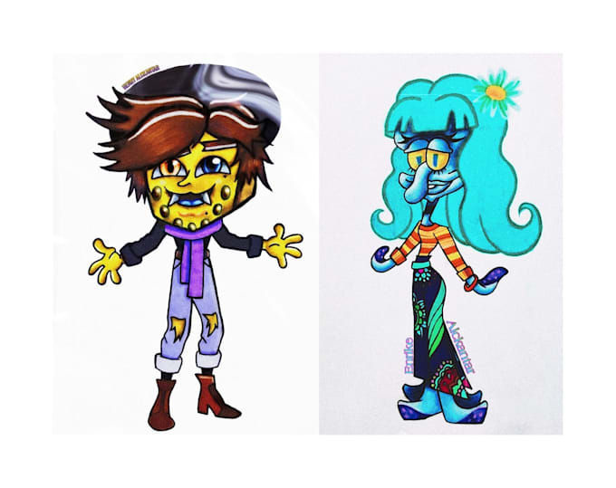 Draw a custom character inspired by spongebob universe by Henry ...