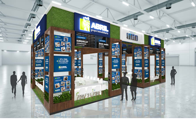 Create 3d trade booth, exhibition stand, stall, both, kiosk by ...