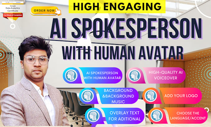 Create ai spokesperson video with a human avatar by Moynulseo | Fiverr