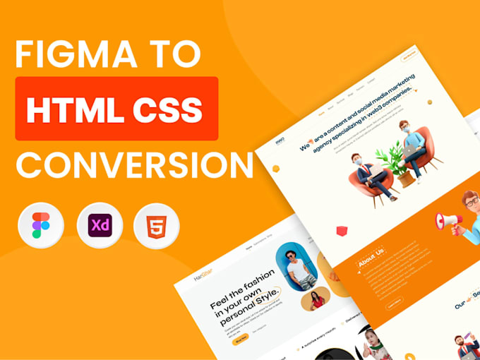 Convert sketch, figma, psd and ai to html responsive by Muaz_ali1 | Fiverr