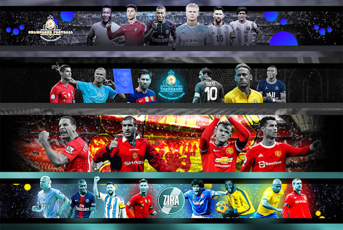 Design a professional youtube soccer or football banner by Simone_7 | Fiverr