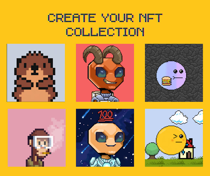 Do a 1k to 10k pixel art nft colecction by Myeminft | Fiverr