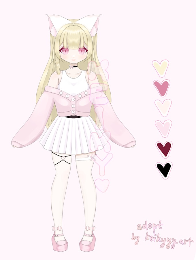 Draw full body character design adoptable by Keikyyy_art | Fiverr