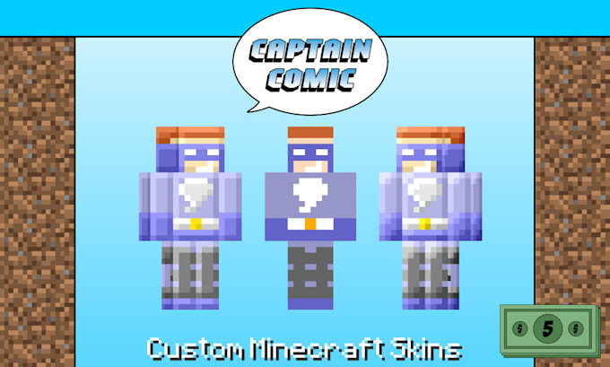 Create a minecraft skin by Captain_comic | Fiverr