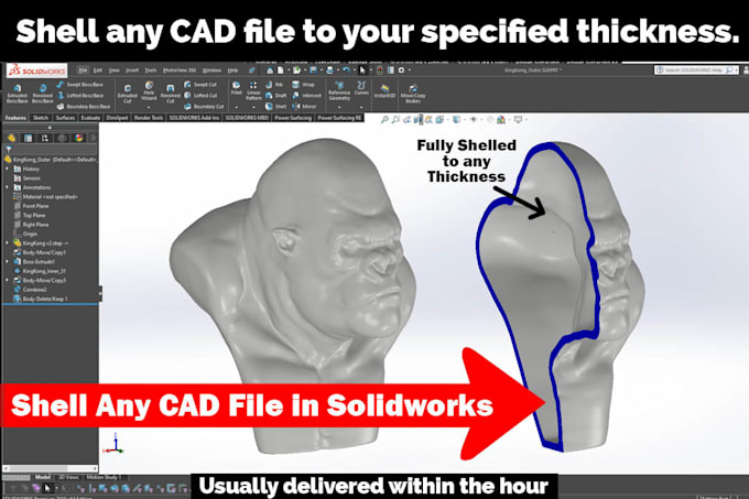 Shell any cad file by Alexcook937 | Fiverr