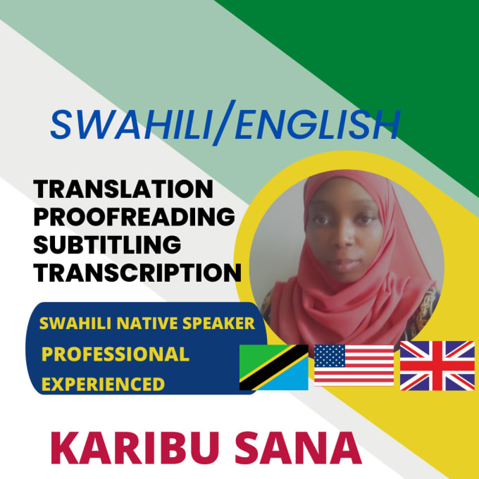 Translate swahili to english and vice versa by Ziada35 | Fiverr
