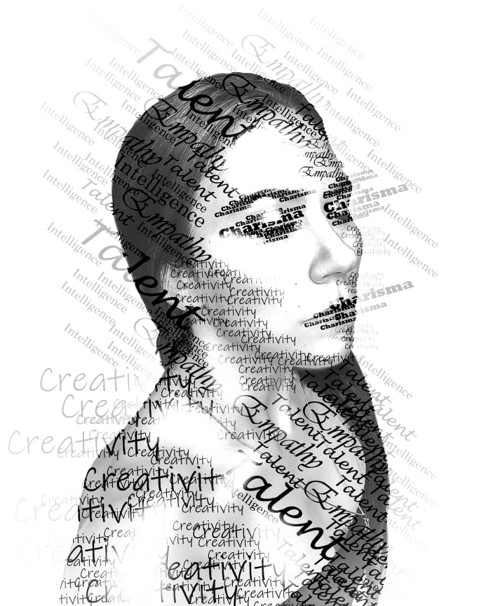 A portrait out of letters from your photo by Tamillamalina | Fiverr