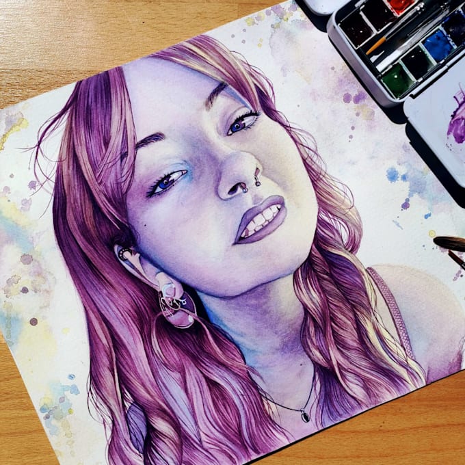 Paint a traditional watercolor portrait by Reenart | Fiverr