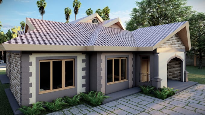 Design 3d home interior exterior plan render photo realistic by ...