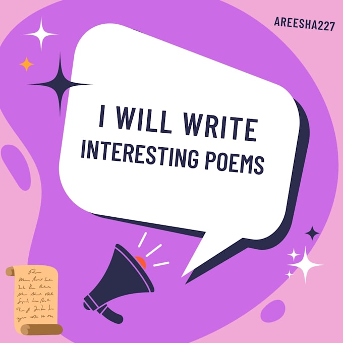 Write interesting and heart warming poems by Areesha227 | Fiverr