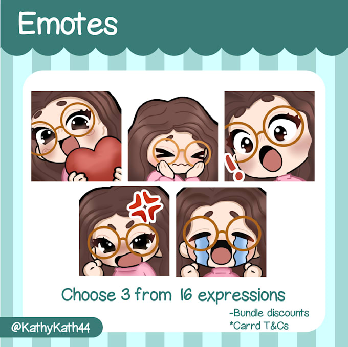 Draw cute emotes for your twitch channel or discord by Kathykathdesign ...