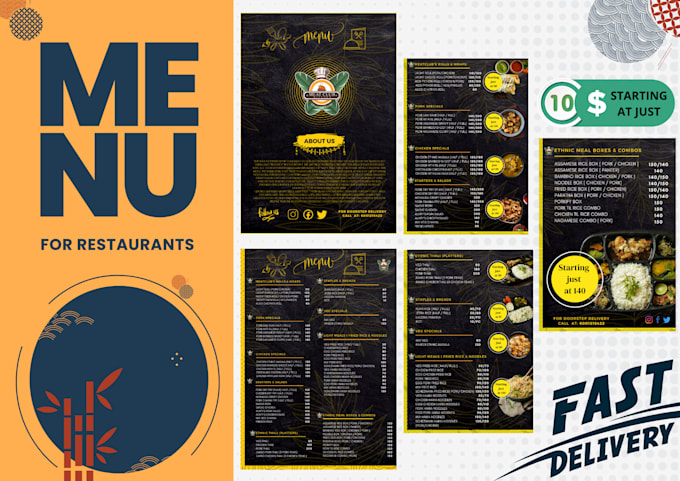 Create creative menu designs at affordable prices by Abhilekh071 | Fiverr